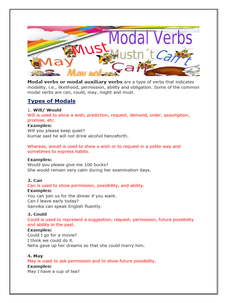 ENGLISH MODALS | PDF | Linguistics | Grammar