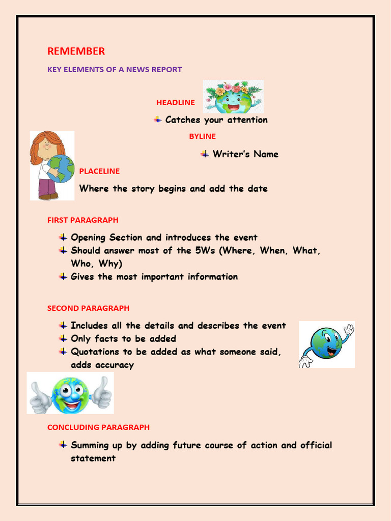 Key Elements of News Reporting Guide | PDF