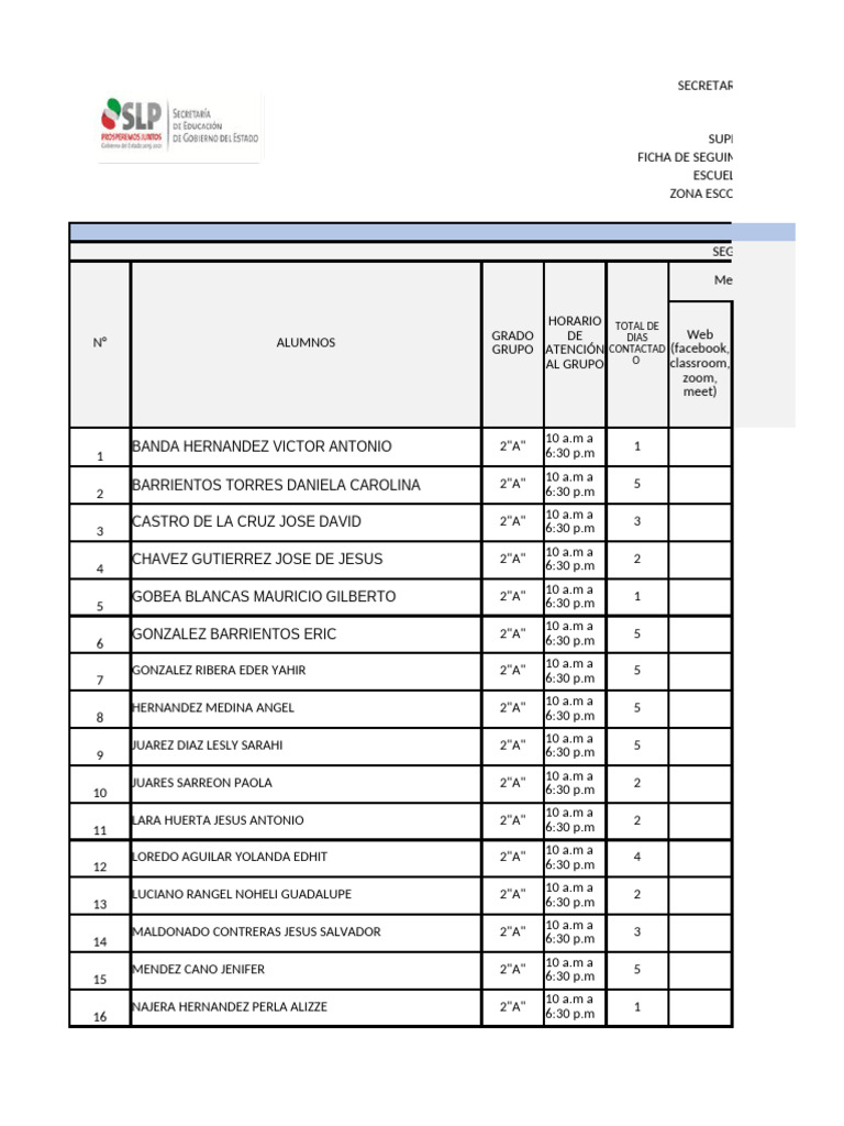 SEGUIMIENTO-DE-APRENDE-EN-CASA-zona-030-2A | PDF