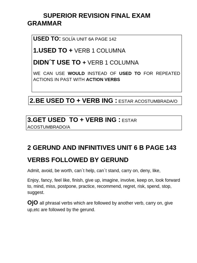 Superior Revision Rewrite Final Exam | PDF | Verb | Linguistic Morphology