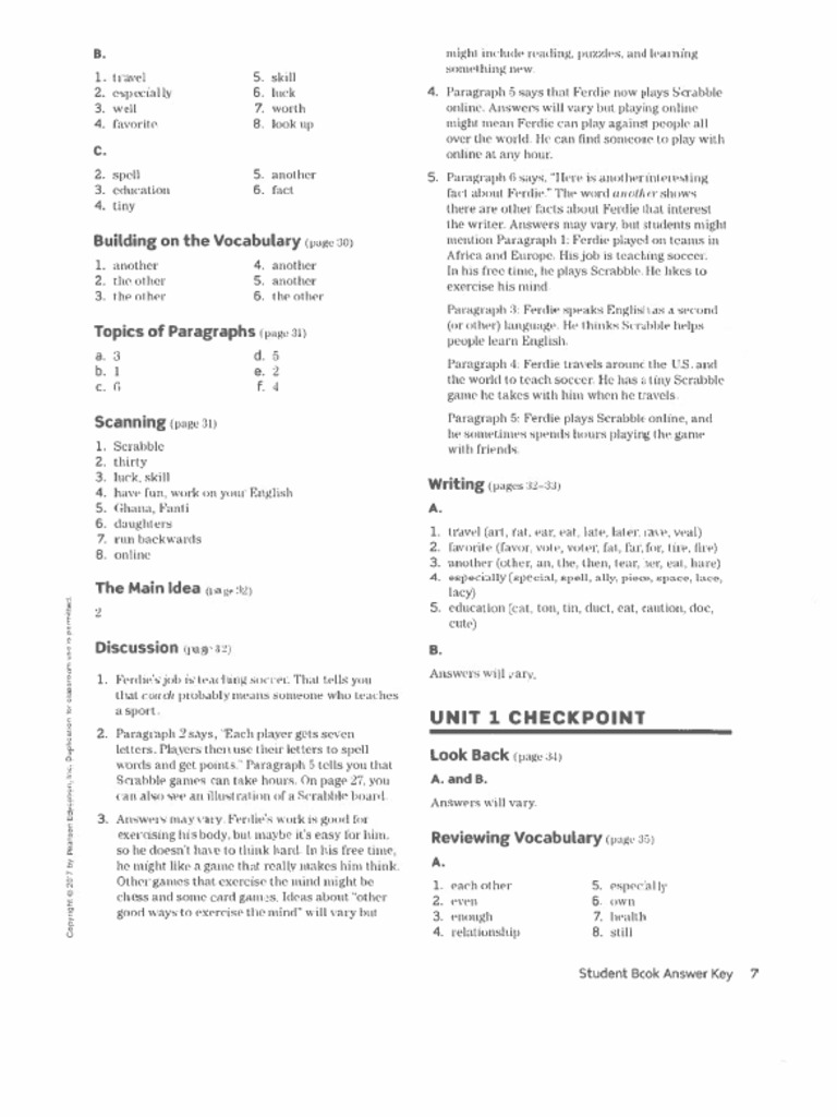 Unit 1 Checkpoint Answer Key_28a735e8fbc283dd166d139749d08809 | PDF
