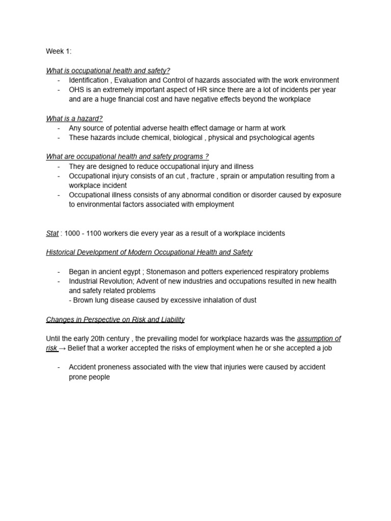 MOS 3344_ Occupational Health and Safety Notes | PDF | Occupational ...