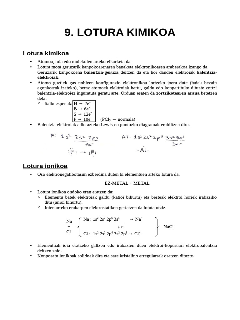 Lotura Kimikoa | PDF