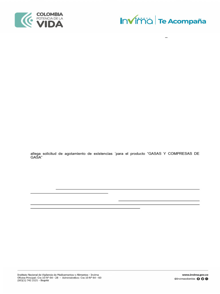 Invima 2014DM-0011470 Gasas | PDF