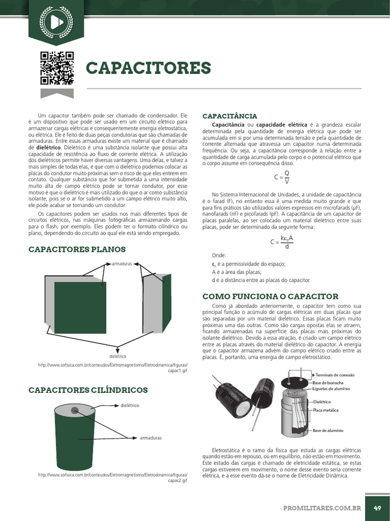 Capacitores: Funcionamento e Aplicações | PDF | Capacitor | Capacidade ...