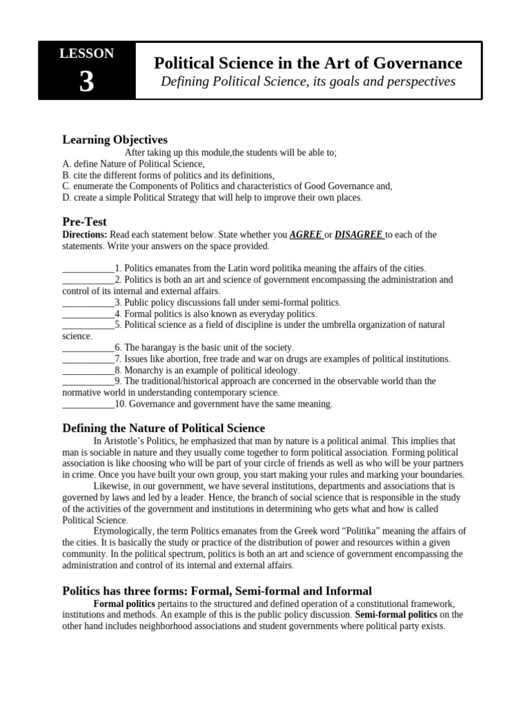 UCSP-Module-3 | PDF | Governance | Science