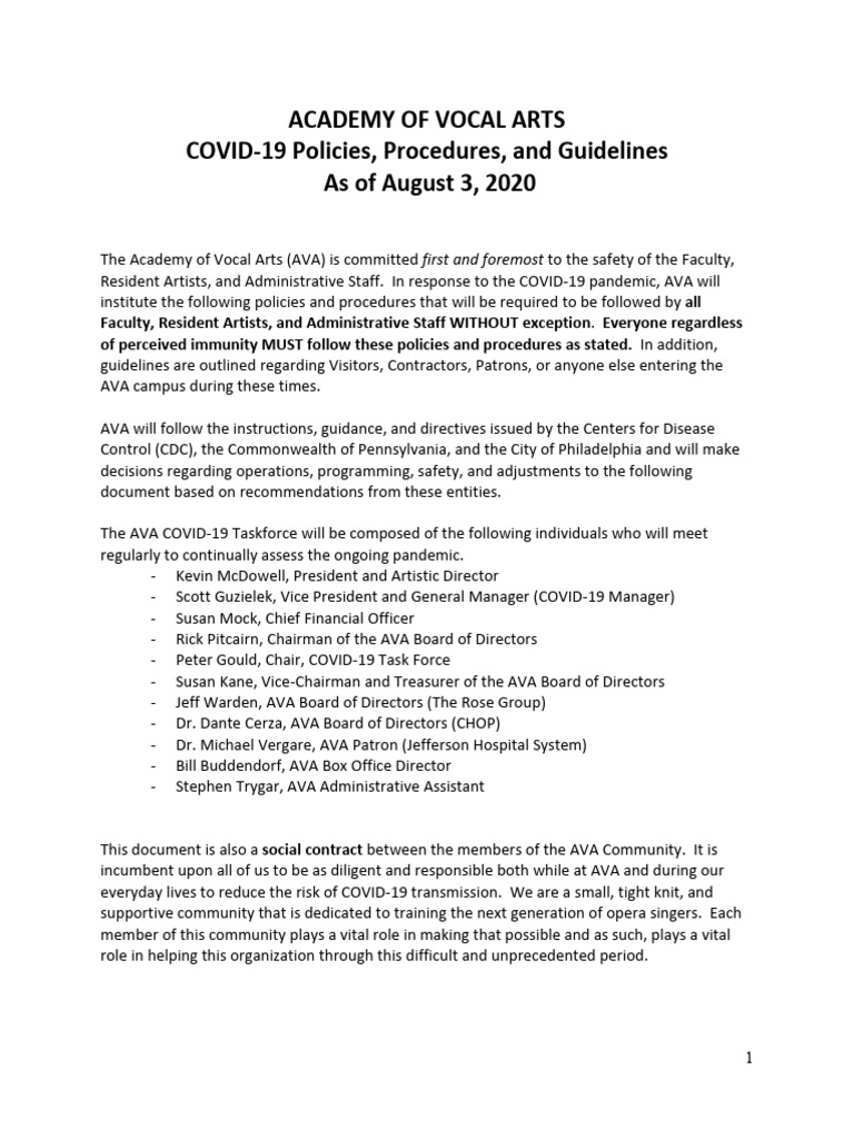 COVID-19 Policies-Procedures-Guidelines - DRAFT 3docx | PDF ...