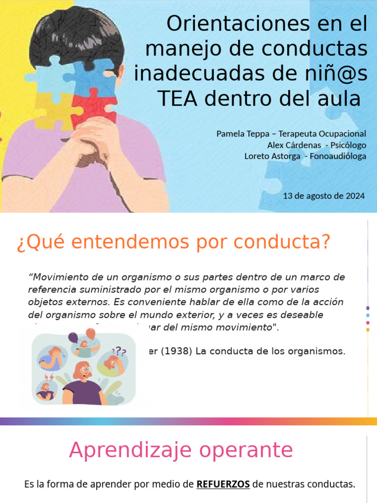 Estrategias de Manejo Conductual Niños TEA | PDF | Espectro autista ...