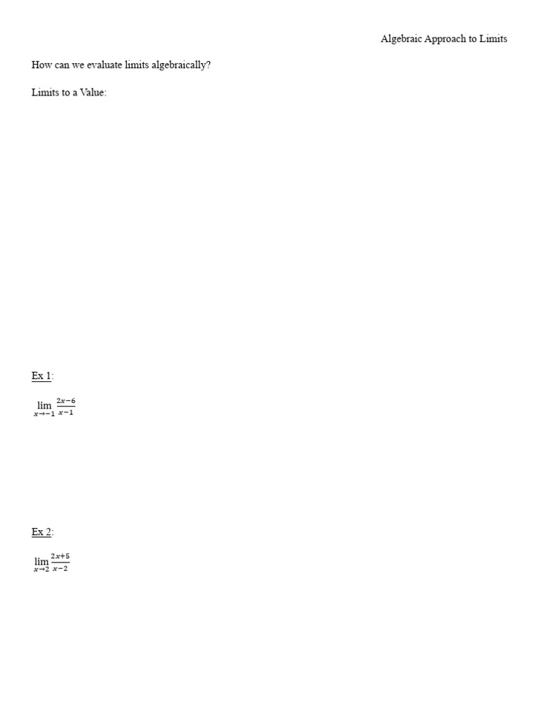 005 algebraic approach to limits | PDF