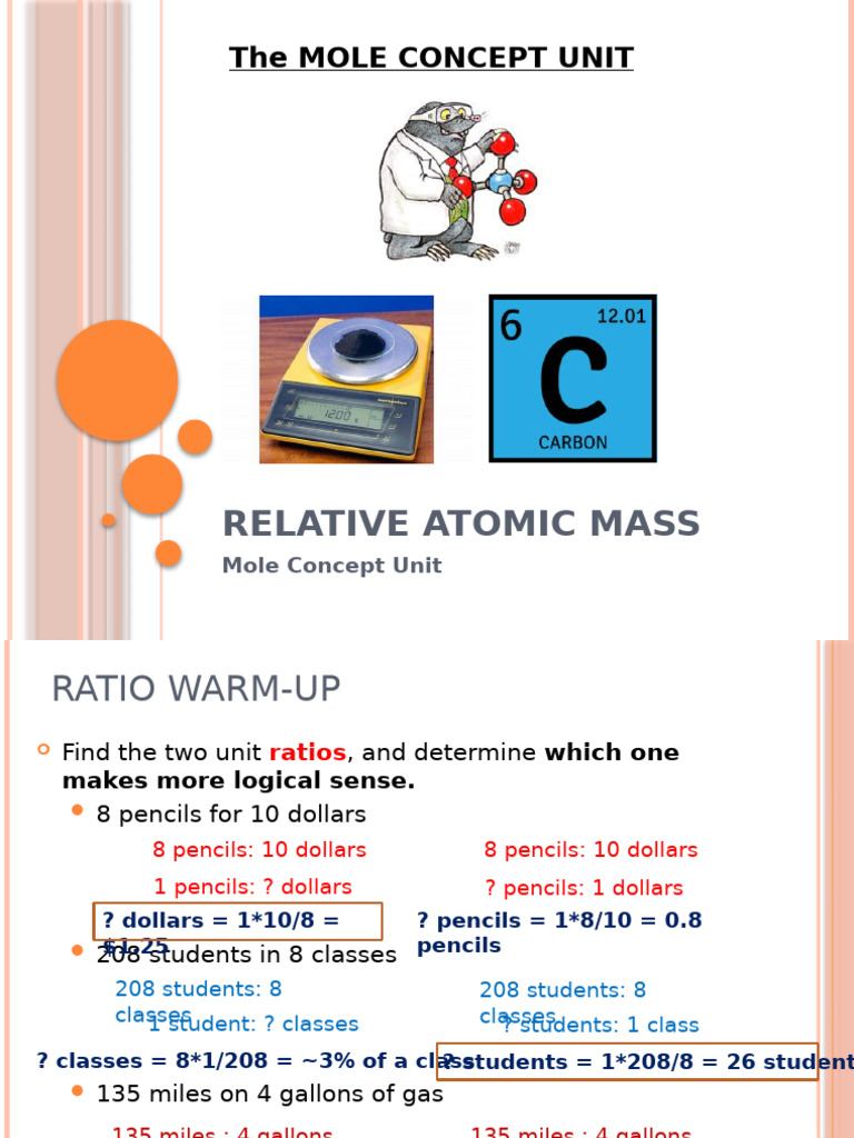 3.1 Relative Masses + The Mole (ONLINE) | PDF | Chlorine | Magnesium