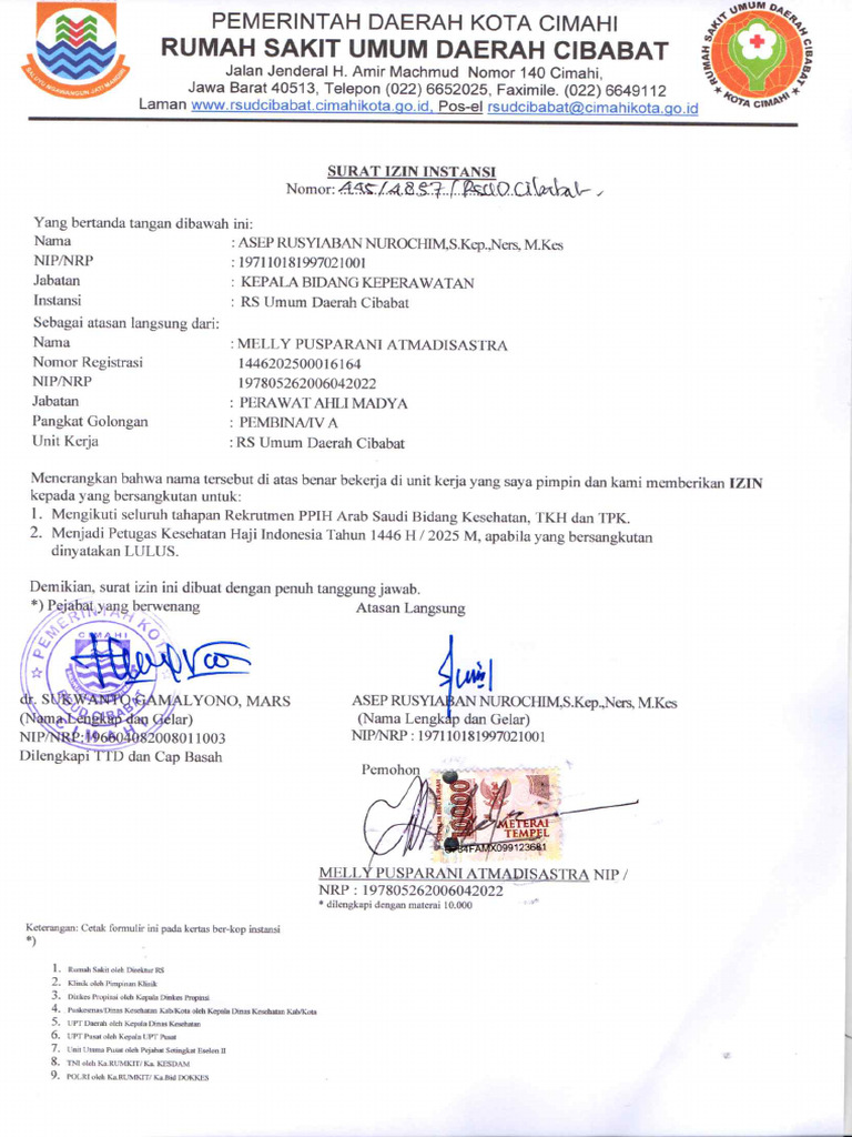 SURAT IJIN INSTANSI | PDF