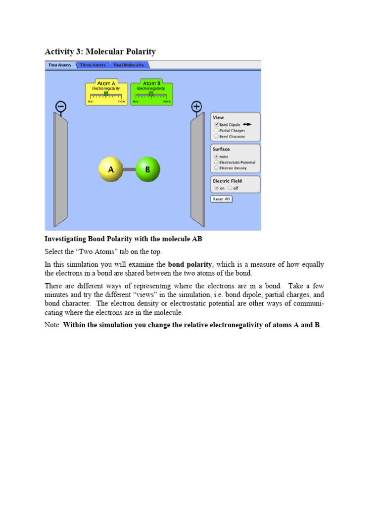 Molecular Geometry and Polarity[1] | PDF | Chemical Polarity | Chemical ...