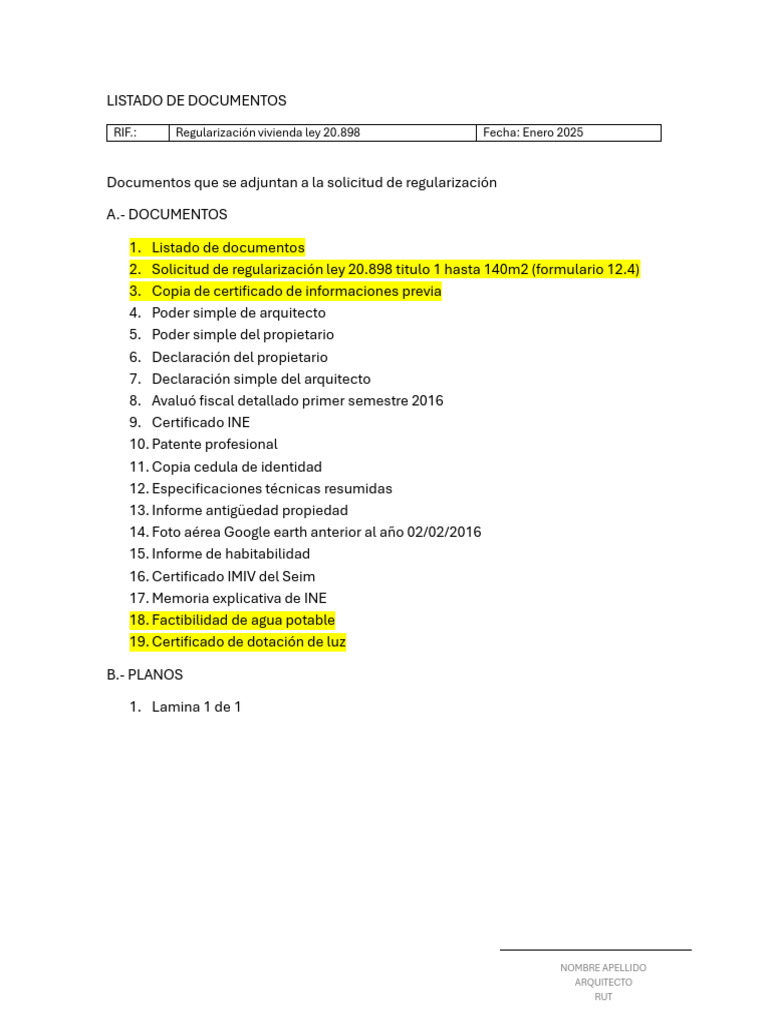 Listado de Documentos | PDF