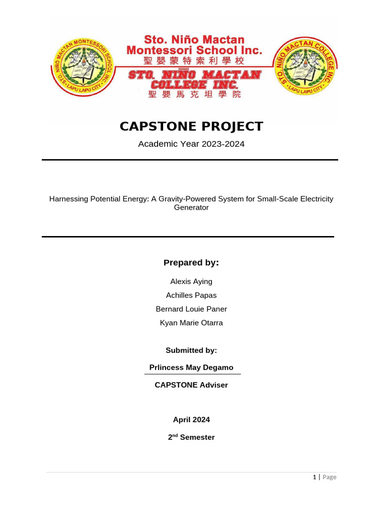 SAMPLE-FORMAT-FOR-CAPSTONE-PROJECT | PDF | Force | Electricity