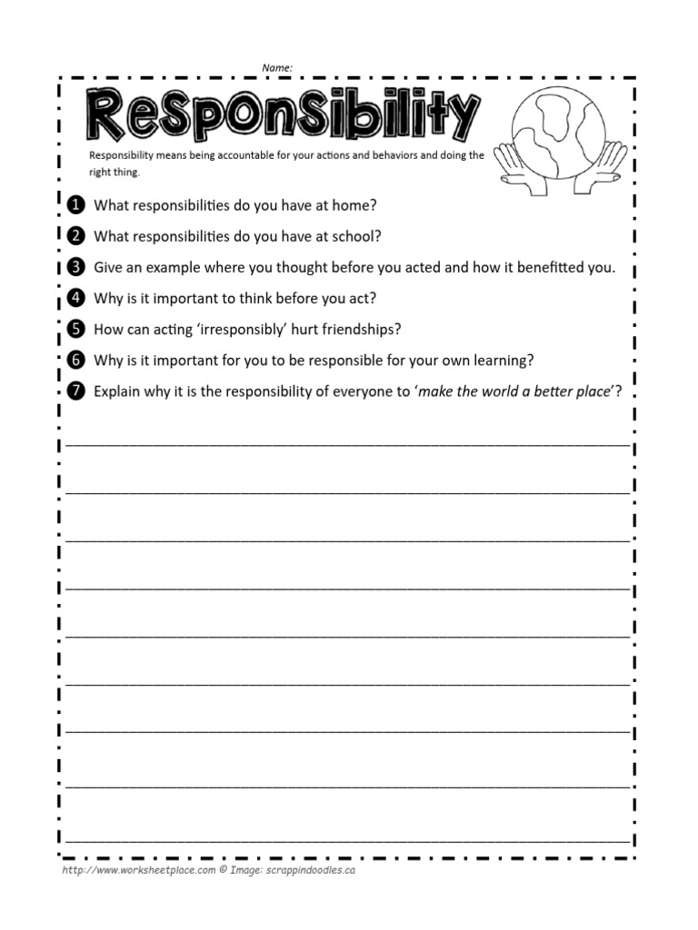 Responsibility-Worksheet-3 | PDF