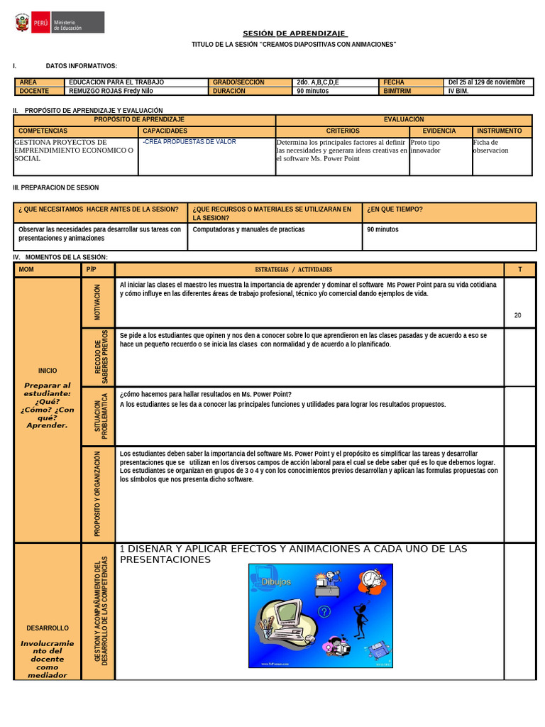 Modelo Sesion Secundaria | PDF | Aprendizaje | Evaluación