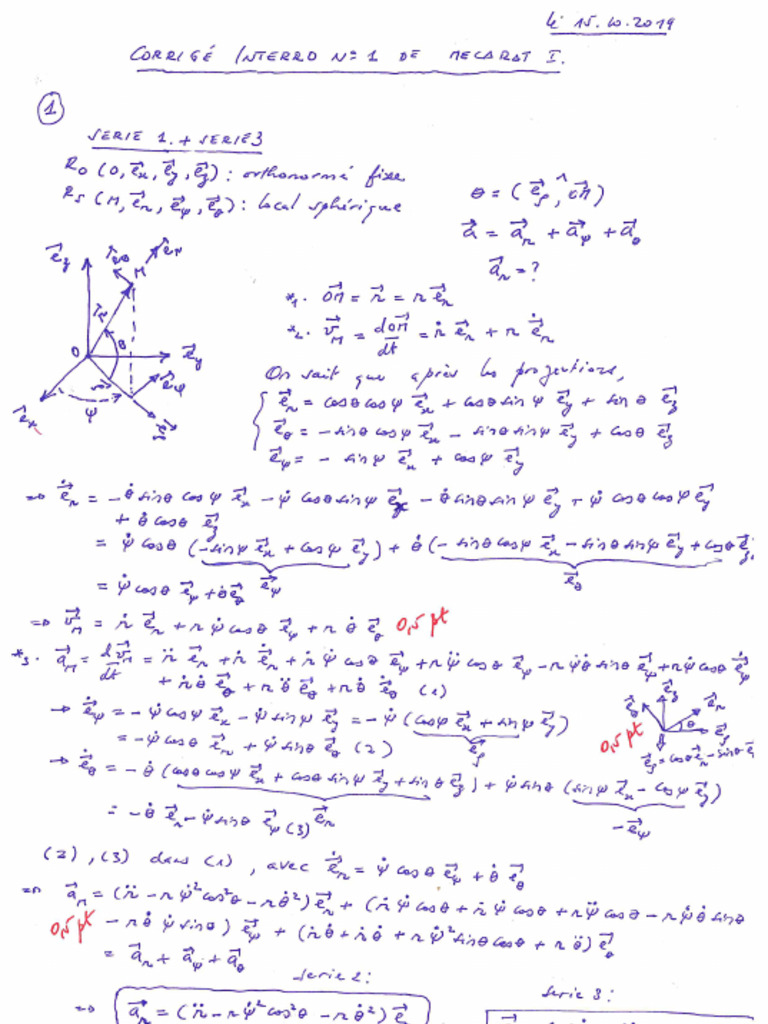 corrigé interro n°1_Mecarat 1_2018-2019-1 | PDF