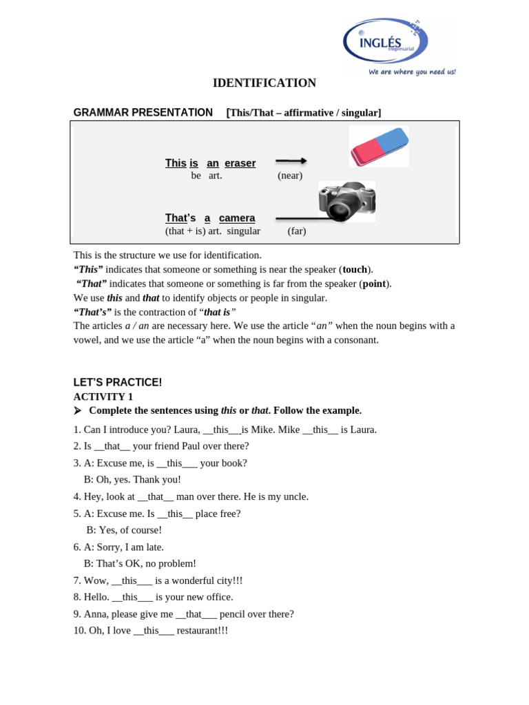 IDENTIFICATION | PDF | Plural | Grammatical Number