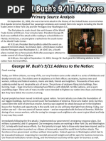 George W. Bush - 911 Address To The Nation | PDF | September 11 Attacks