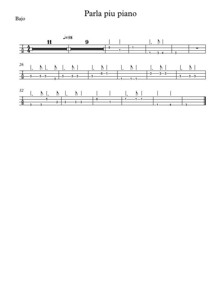 Parla piu piano - Bajo - 2024-11-27 1533 - Bajo | PDF