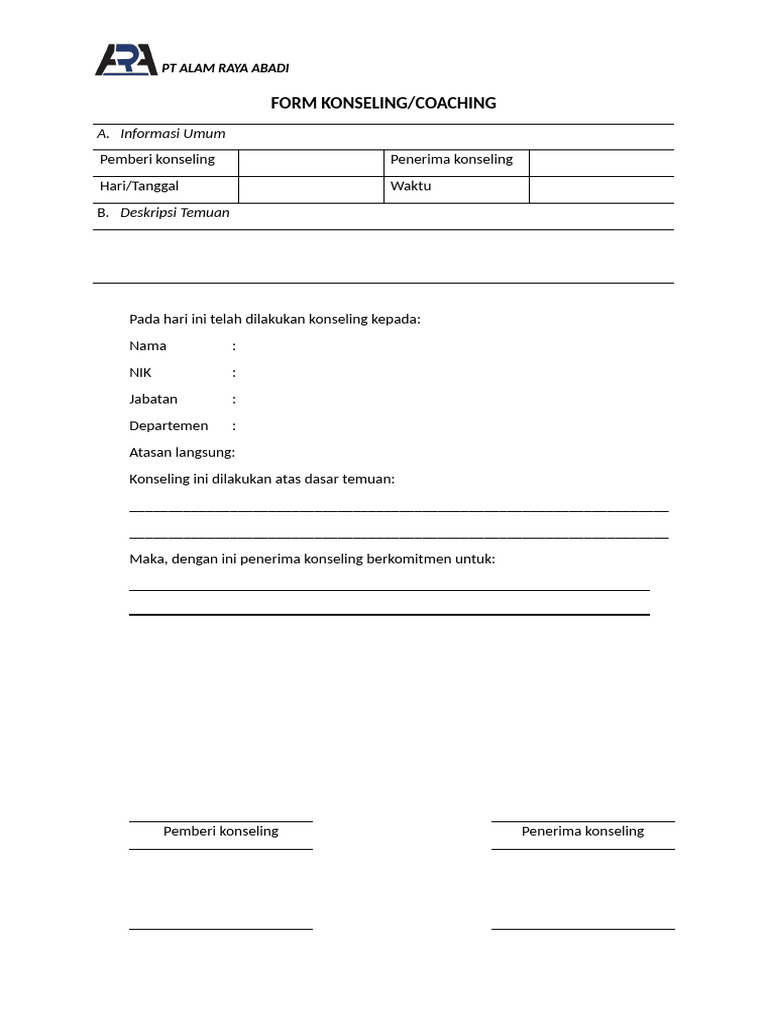 Form Konseling 2024 | PDF