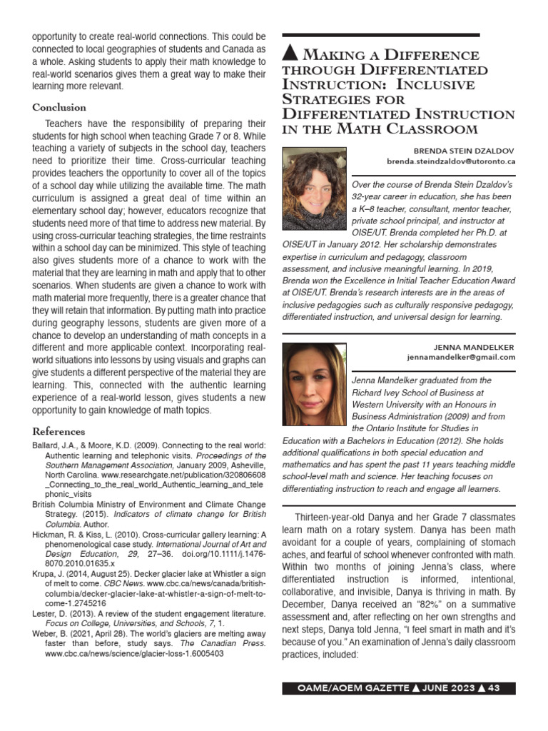 Differentiated Math Instruction Insights | PDF | Differentiated Instruction | Learning