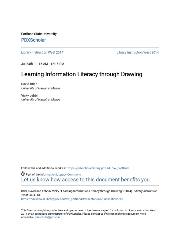 Learning Information Literacy Through Drawing | PDF | Information Literacy | Literacy