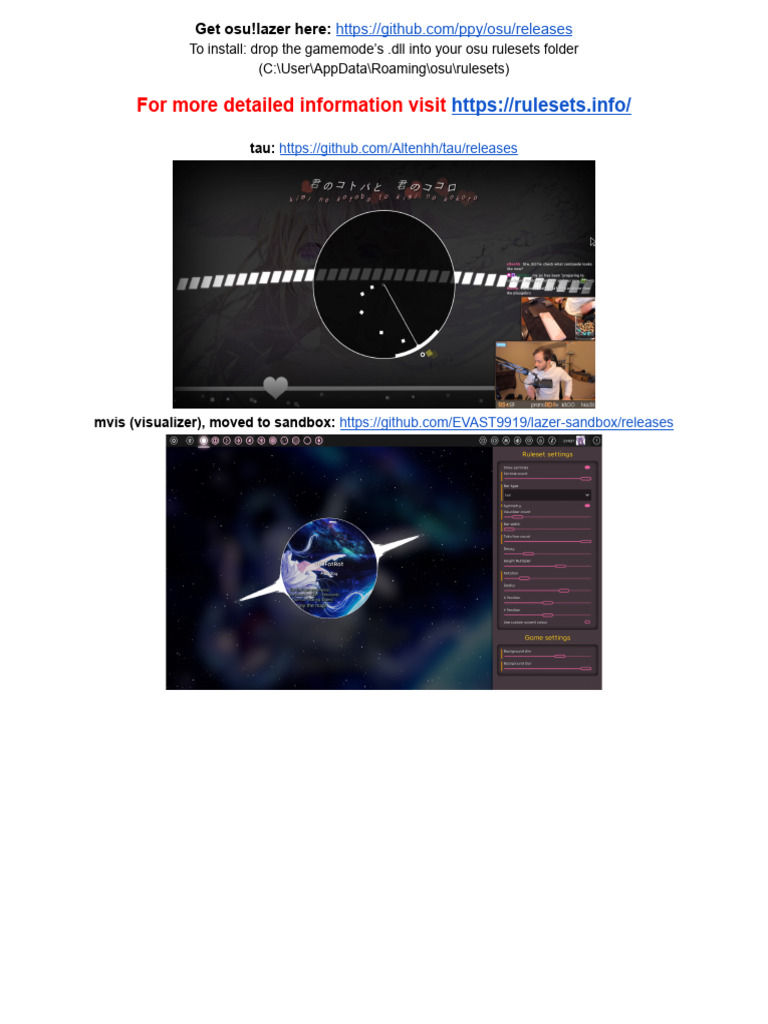 osu!lazer Gamemodes & Installation Guide | PDF