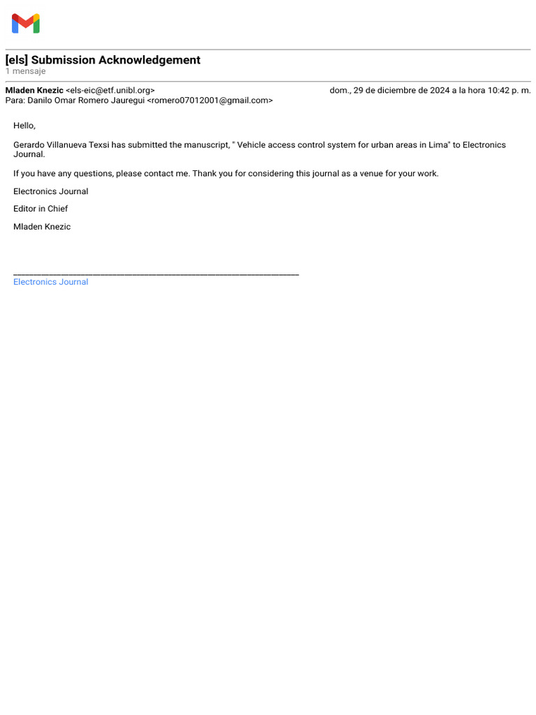 Gmail - (Els) Submission Acknowledgement | PDF