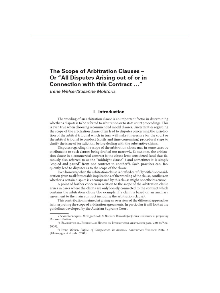 Understanding Arbitration Clause Scope | PDF | Arbitration ...