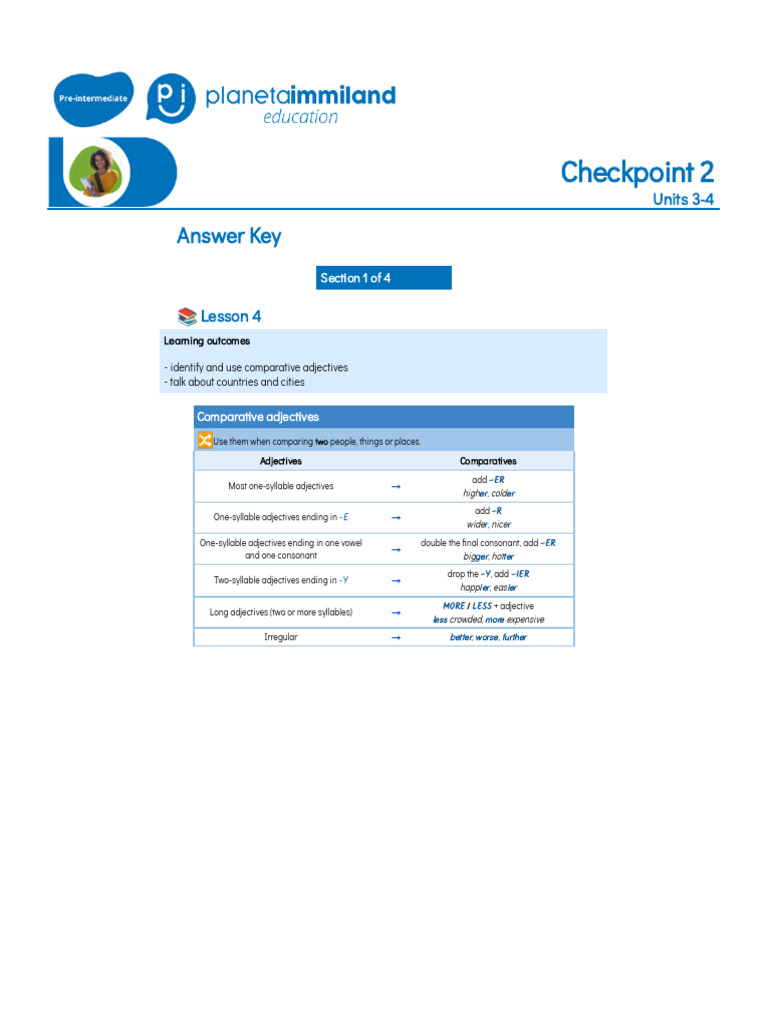 Diego Leon - Level 5 - Checkpoint 2 - Answer Key | PDF | Adjective ...