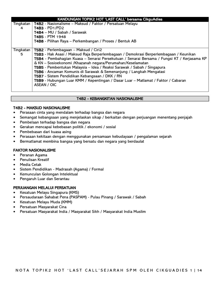 Bahan Last Call SEJ SPM 2024 Bersama CikguAdies | PDF