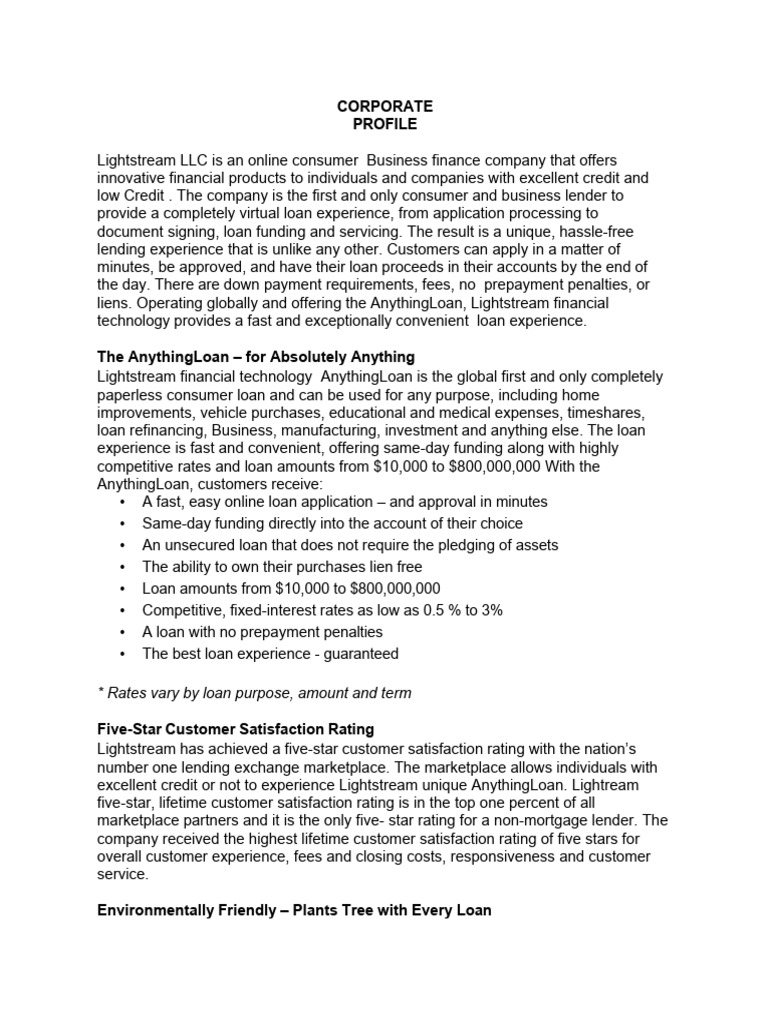 Lightstream: Innovative Virtual Lending Solutions | PDF | Loans ...
