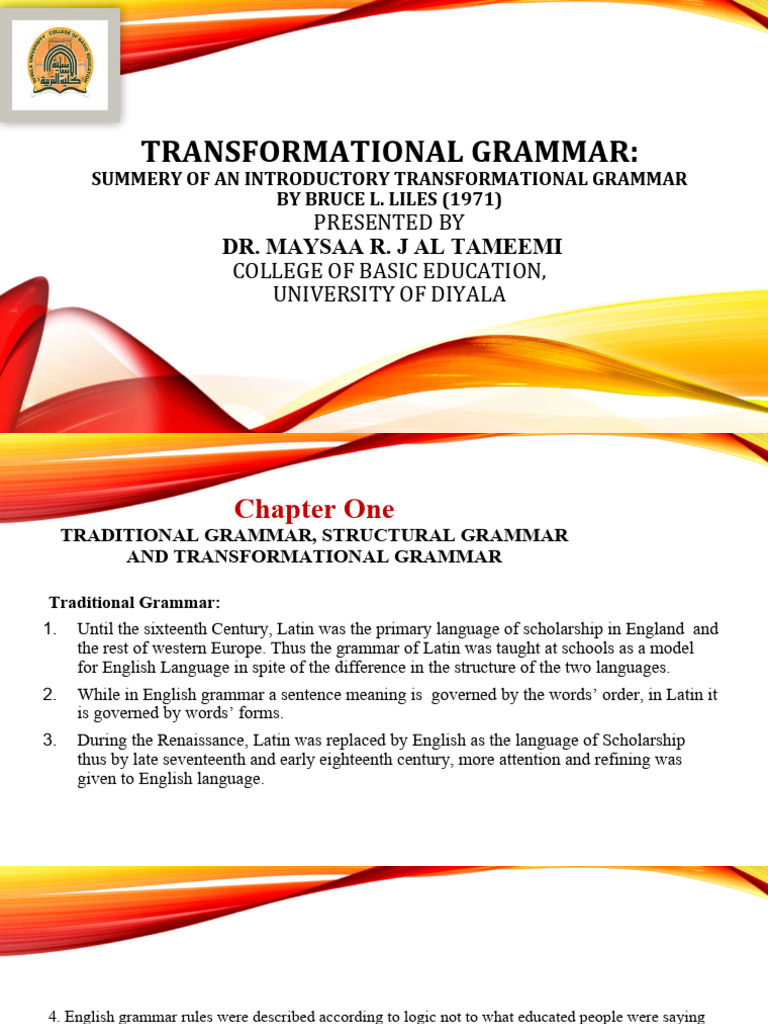 Transformational Grammar Overview | PDF | Linguistics | Verb
