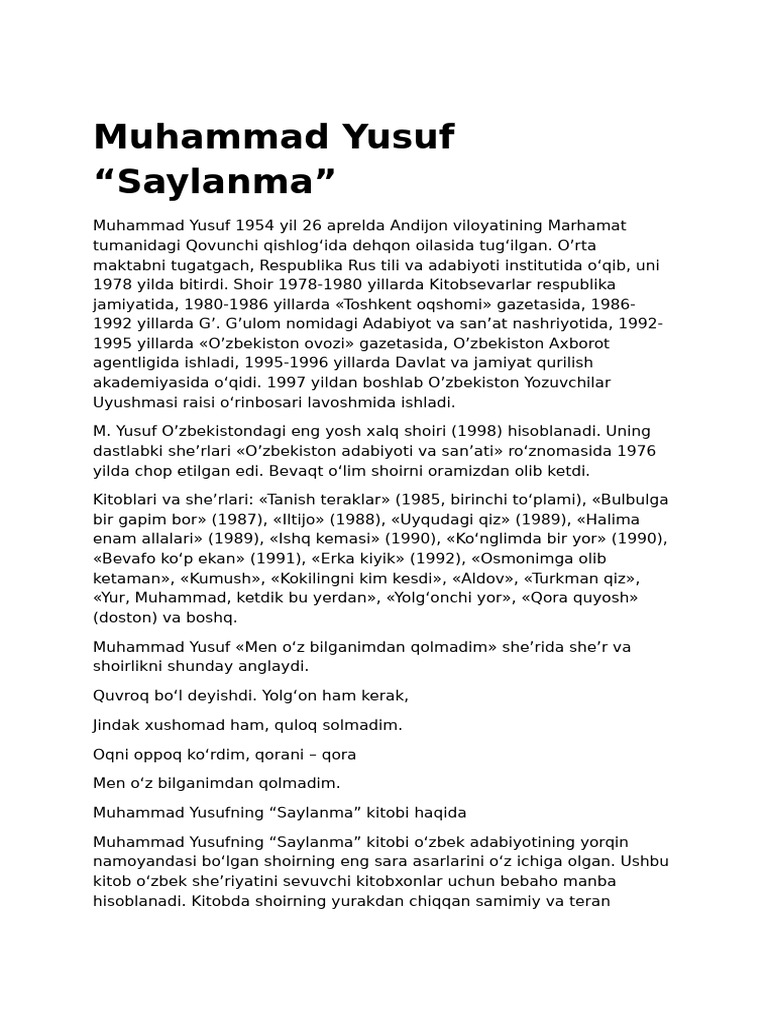 Kitob Taqdimoti | PDF