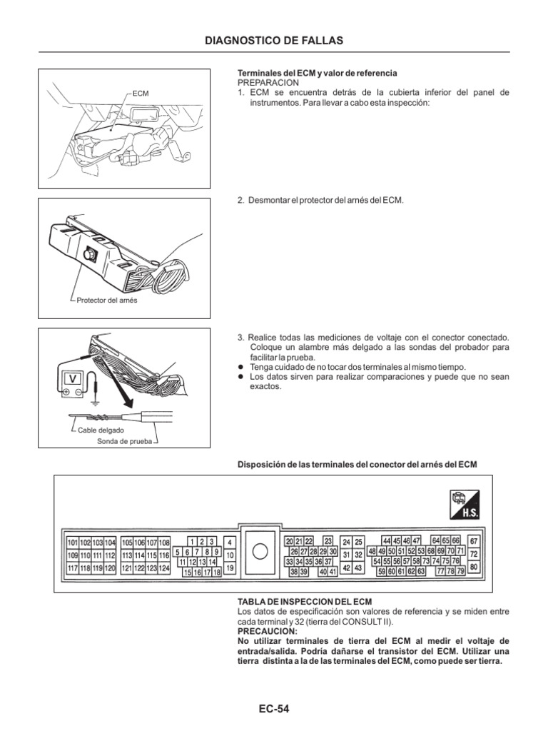 Inspección del Sensor PCM en Nissan | PDF
