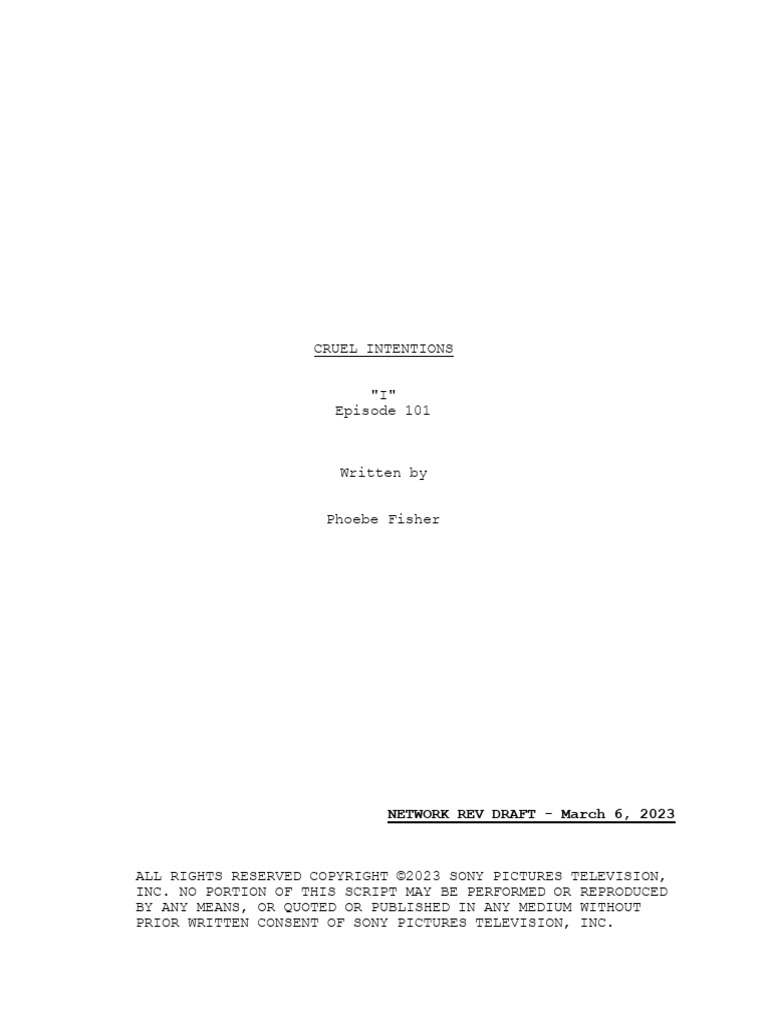 Cruel Intentions 1x01 - I | PDF