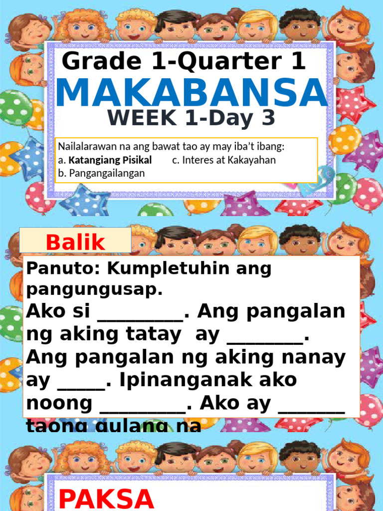 Makabansa Q1 Day3 | PDF