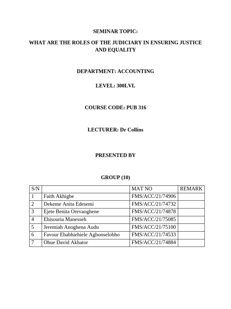 Roles of The Judiciary in Ensuring Justice | PDF | Supreme Courts ...