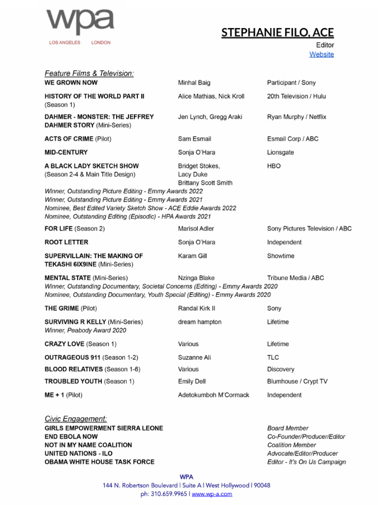1. STEPHANIE FILO - SCRIPTED RESUME | PDF