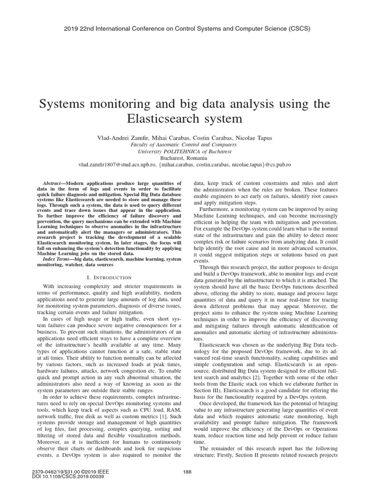 Zamfir 2019 | PDF | Big Data | Machine Learning