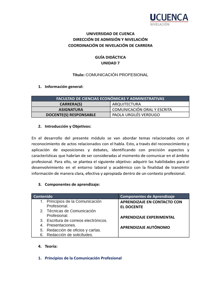 Unidad 7-1 | PDF | Comunicación | Comunicación humana