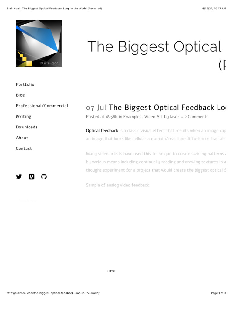 Blair Neal | The Biggest Optical Feedback Loop in the World (Revisited ...