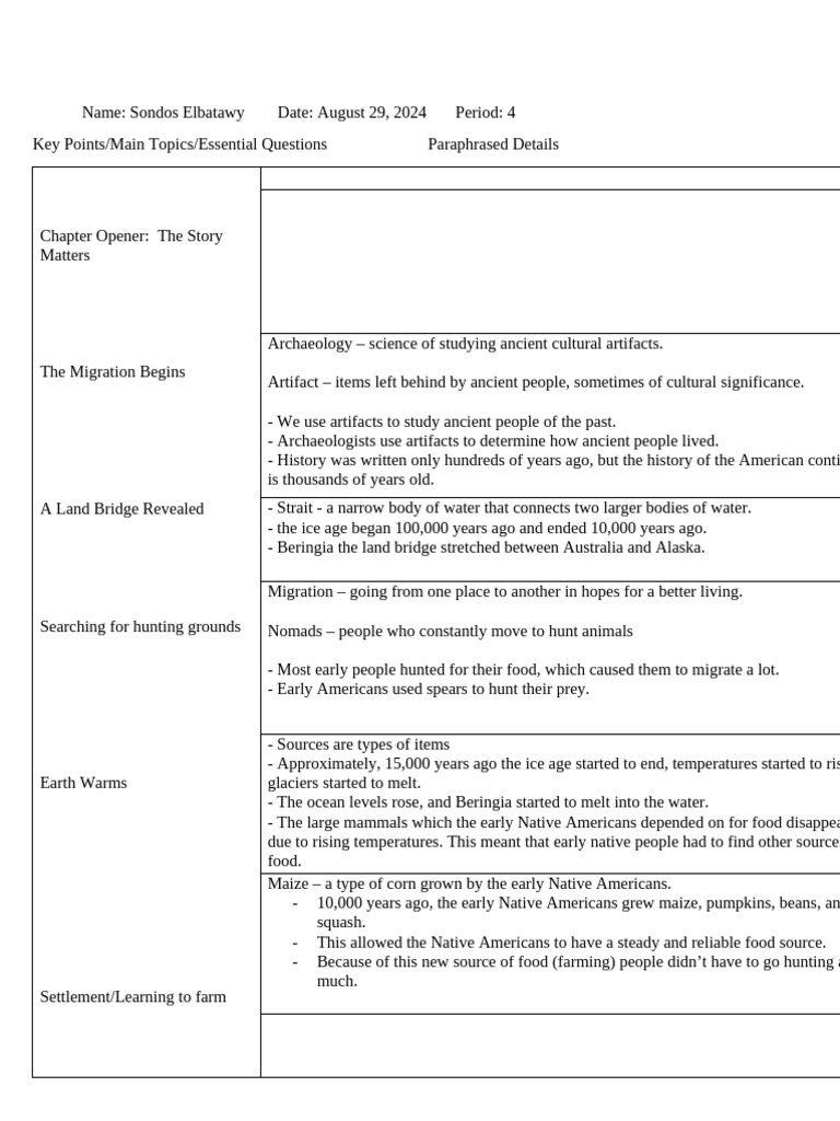 6th Grade chapter 1 lesson 1 cornell notes (1) | PDF 6th Grade chapter 1 lesson 1 cornell notes (1) | PDF