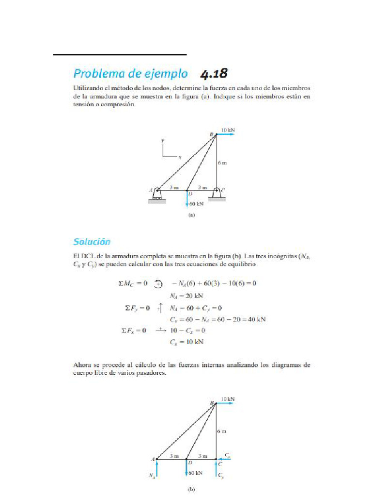 Estática - Armaduras - Metodo de Nodos | PDF