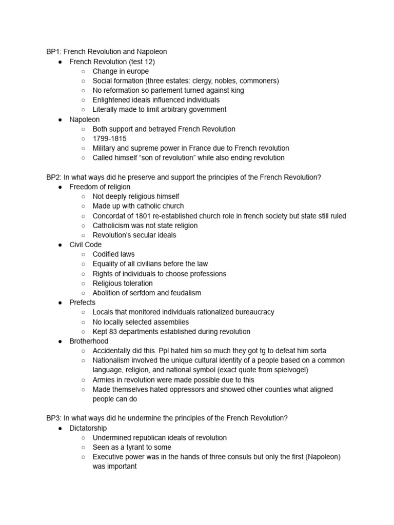 RP12 Notes | PDF | French Revolution | France