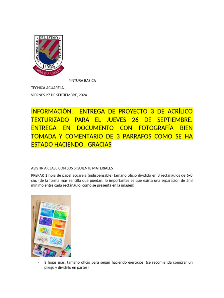 Guia 1 Acuarela Pintura Basica | PDF | Color | Pinturas