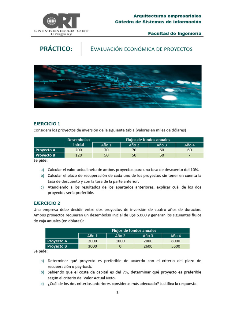 PRÁCTICO TCO | PDF | Valor presente neto | Inversiones