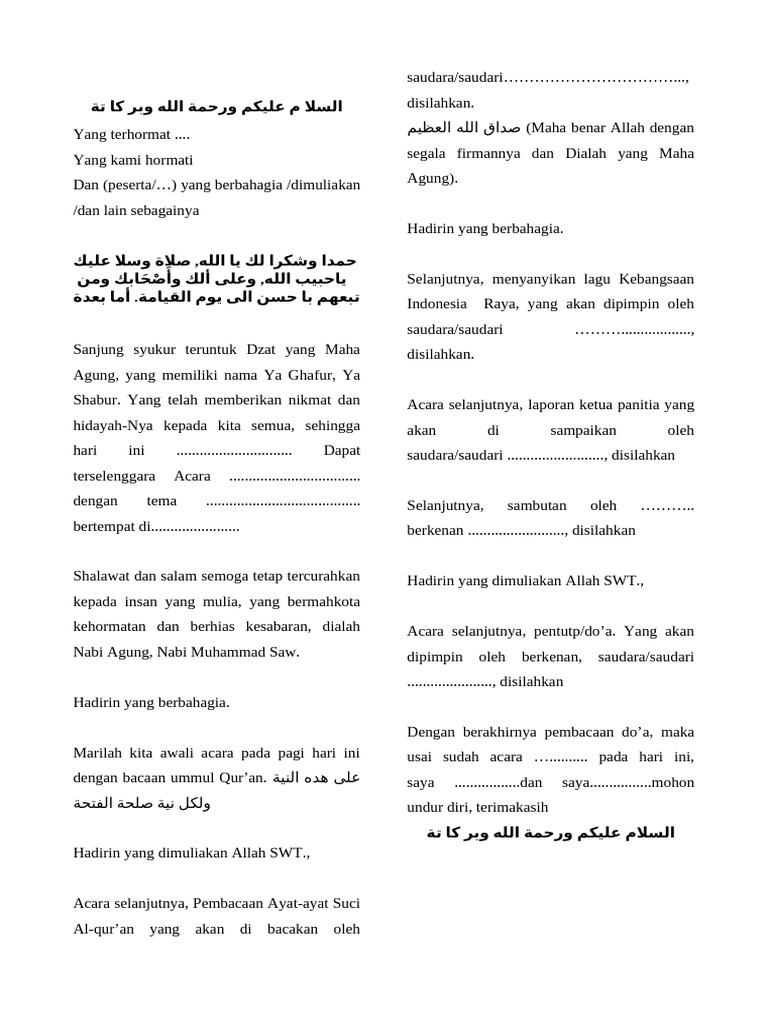 Teks MC Formal | PDF