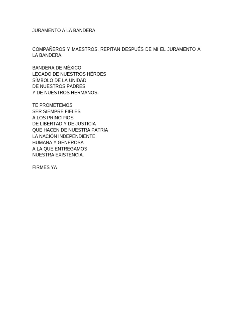 Juramento a la Bandera de México | PDF
